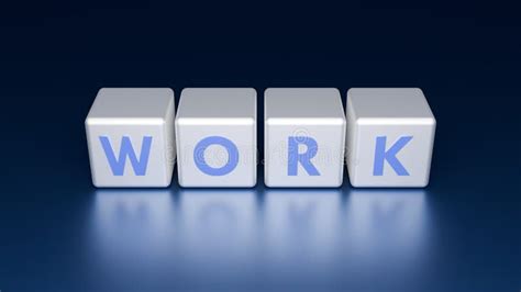 Work Cubes On Glossy Blue Surface With Reflections And Soft Light For