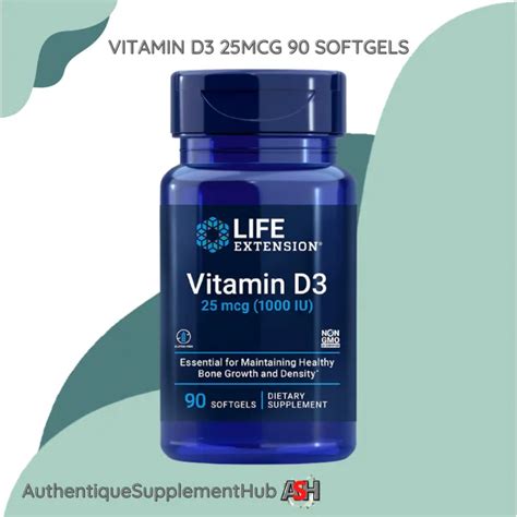 Life Extension Vitamin D3 25 Mcg 1000 Iu 90 Softgels Lazada Ph