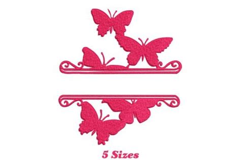 1 Digitizing Butterfly Split Name Frame Embroidery Design Designs Graphics