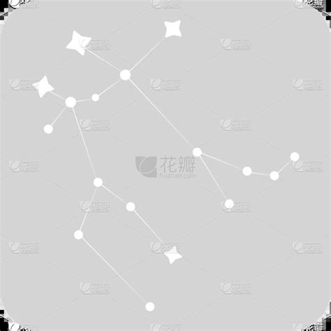 手绘双子座十二星座星轨贴纸素材 花瓣网