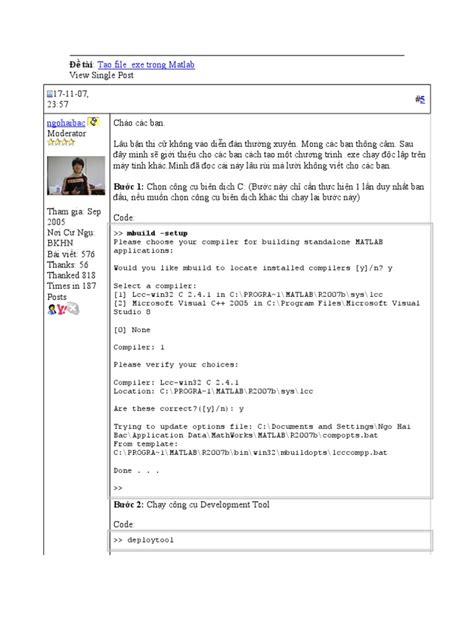 Huong Dan Tao Exe Trong Matlab Pdf