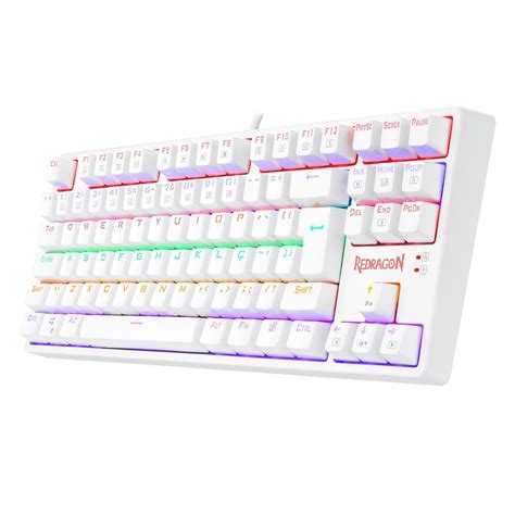 Teclado Redragon Daksa Mecânico Lunar Branco, Rainbow, Switch Blue ...