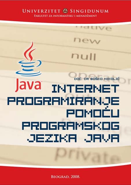Us Internet Programiranje Pomoću Programskog Jezika Java Pdf