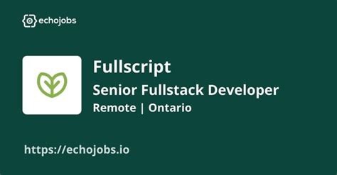 Fullscript Is Hiring Senior Fullstack Developer Ehr And Api Canada Remote Remote Ontario