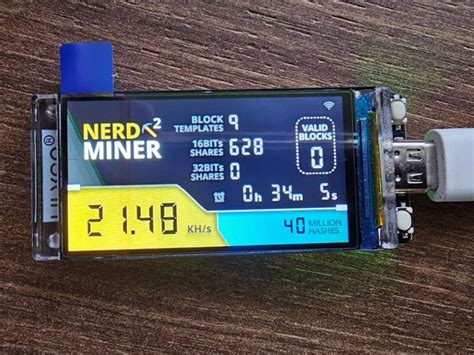 Nerd Miner Esp32 S3r8 Lilygo T Display Wifi Ble Bitcoin Btc Neu Gemäss Beschreibung In