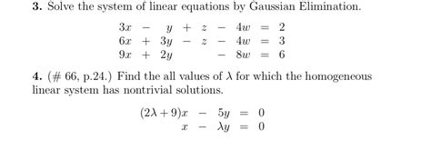 Solved Solve The System Of Linear Equations By Gaussian