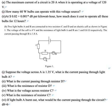 Solved A The Maximum Current Of A Circuit Is A When It Chegg Com