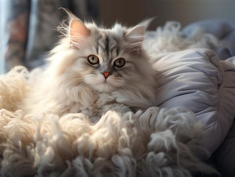 Premium Ai Image Fluffy Cat