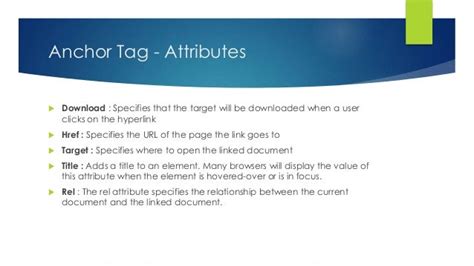 anchor tag html presentation