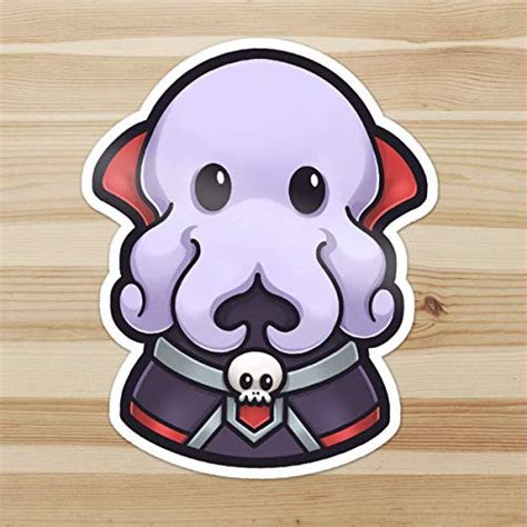 Cute Illithid Mind Flayer Dnd Original Artwork Sticker Warehousesoverstock