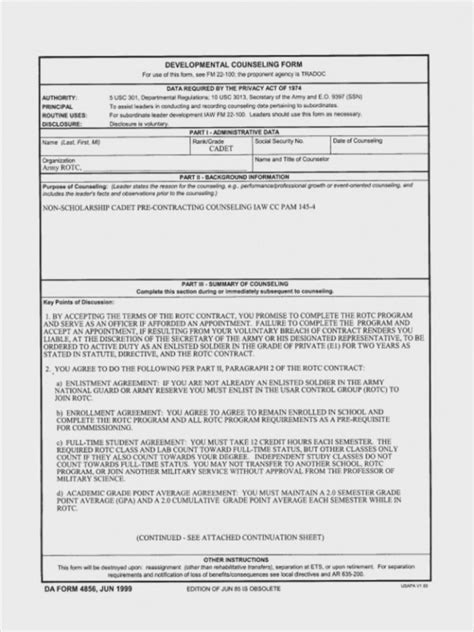 Navmc 2795 Counseling Worksheet — Db