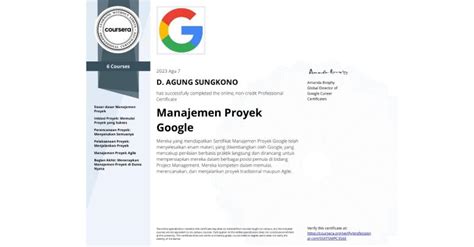 D Agung Sungkono On Linkedin Completion Certificate For Manajemen