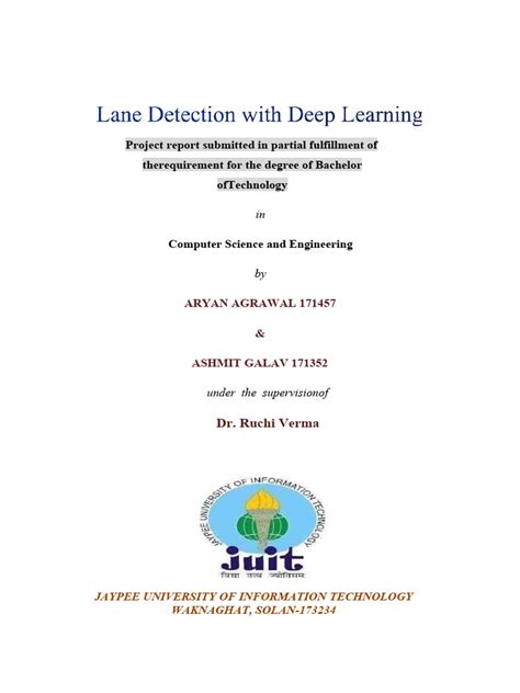 Lane Detection With Deep Learning By Aryan Agrawal Pdf Computer Science Computing