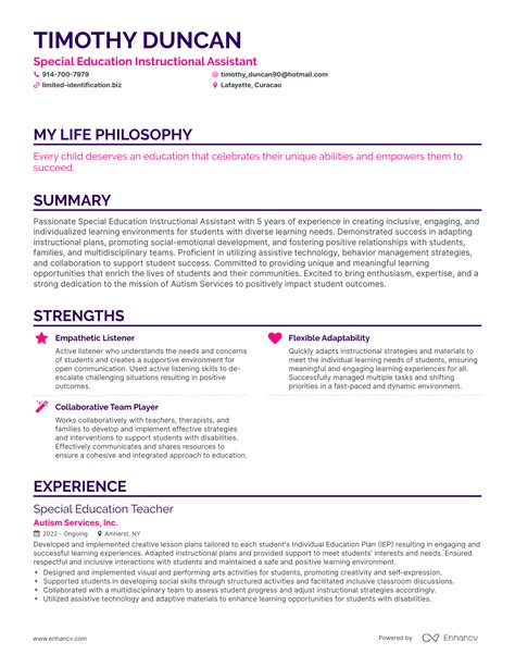 Special Education Resume Examples