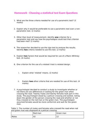 Which Statistical Test To Use Inferential Statistics A2 Research Methods Psychology Aqa A