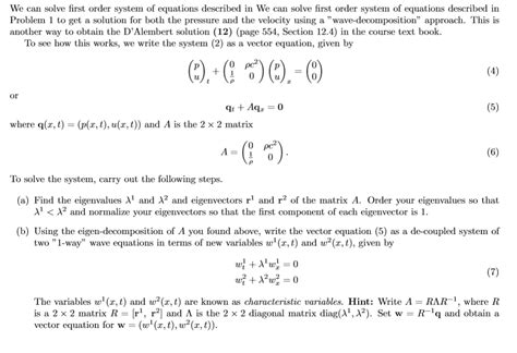 We Can Solve First Order System Of Equations Chegg