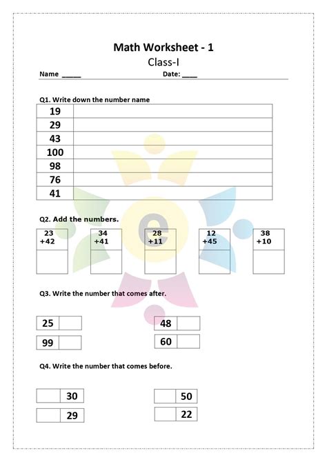 Maths Worksheet For Class 1 Welcome To Estudyzone Maths Worksheet For Class 1 Welcome To Estudyzone