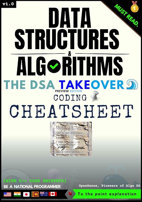 Data Structures And Algorithms Coding Cheatsheet The Dsa