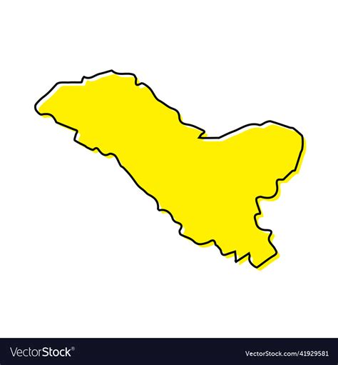 Simple Outline Map Of Ladakh Is A State India Vector Image