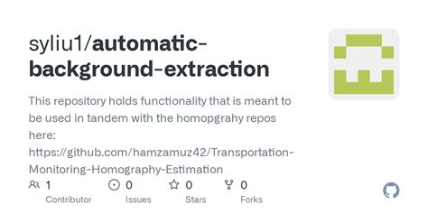 Github Syliu Automatic Background Extraction This Repository Holds Functionality That Is
