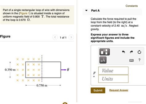 Constants Part Of A Single Rectangular Loop Of Wire With Dimensions