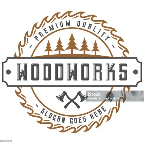 목공 빈티지 목공 로고 디자인 라벨 배지 일러스트 레이 션 벡터 목공에 대한 스톡 벡터 아트 및 기타 이미지 목공 목수 로고 Istock