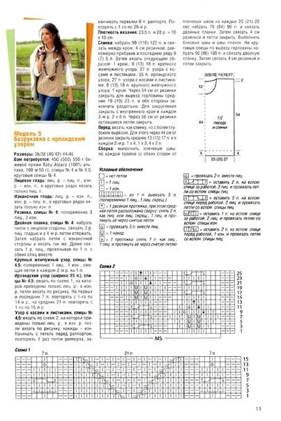 Схема вязания женского жилета спицами