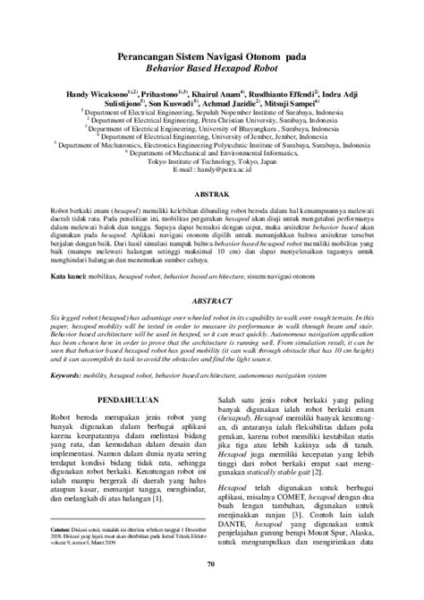pdf perancangan sistem navigasi otonom pada behavior based hexapod robot
