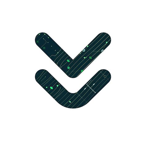 Angle Double Small Down Icon Green Technology Texture Premium Ai Generated Image
