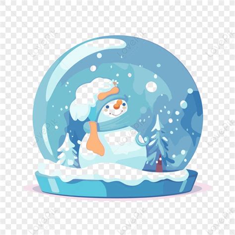 스노우 볼 클립 아트 스노우 글로브 겨울 눈사람 흰색 배경 만화에 고립 벡터 Png 일러스트 무료 다운로드 Lovepik