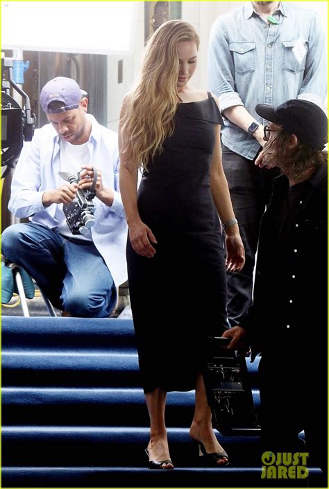 Jennifer Lawrence Is Elegant In Backless Black Dress On Set Of New