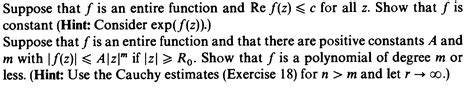 Solved Suppose That F Is An Entire Function And Ref Z C For Chegg Com