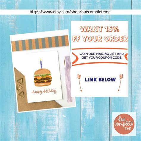 Happy Birthday Burger Card Foodie Birthday Card Birthday Card For Him