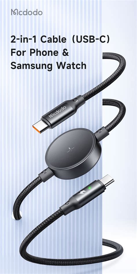 Cáp Sạc Đa Năng Mcdodo 2 In 1 Pd Magnetic Wireless Charging Samsung Watch