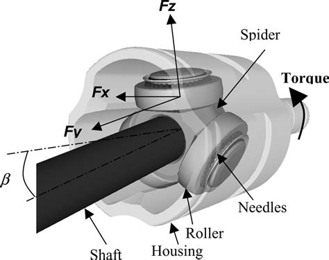 Components And Triaxial Force Coordinates Inside The Tripod CV Joint