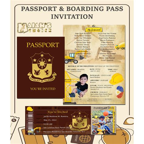 Mc Matte Passport Passbook Booklet And Boarding Pass Invitation Layout Gallery Shopee