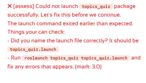 Error While Launching The Roslaunch File General Support The