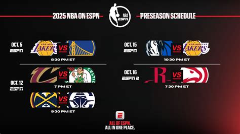 Espn Tips Off Its Coverage Of The 2025 Nba Preseason On Sunday October