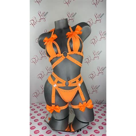 Orange Lingerie Etsy