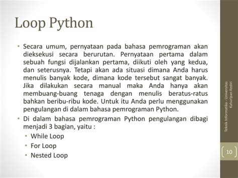 Pertemuan Xiii Kondisi And Perulangan Python Pptx