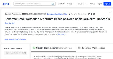 Concrete Crack Detection Algorithm Based On Deep Residual Neural Networks [scite Report]