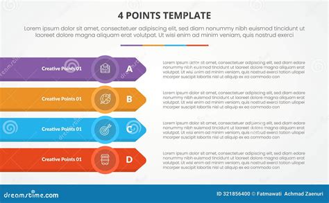 4 Points Stage List Template Infographic Concept For Slide Presentation With Long Rectangle With