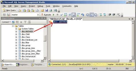 dragging a name from the object explorer to a query window
