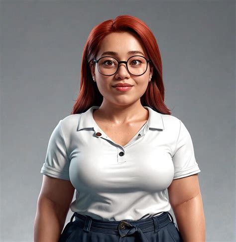Premium Photo A Woman With Glasses And A White Shirt