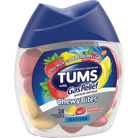 Tums Chewy Bites Gas Relief Lemon And Strawberry Shop Digestion