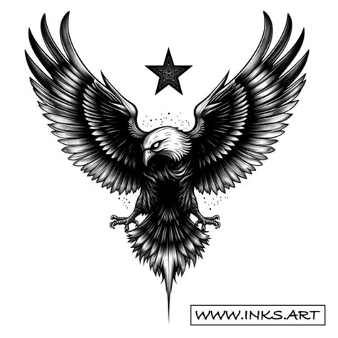 Tattoo Design Golden Eagle On Circassian Flag Style Black And Grey