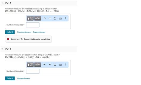 Solved Part A How Many Kilojoules Are Released When 70 9 G