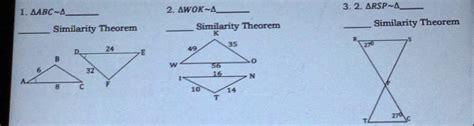 Solved 1 Delta Abcsim Delta 2 Delta Woksim Delta 3 2 Delta