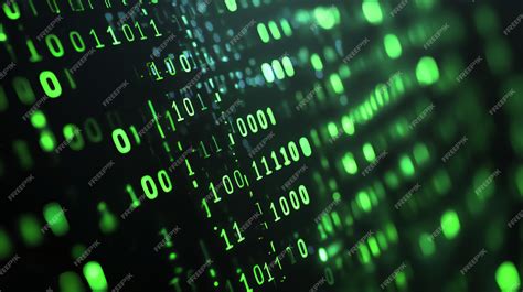 Green Binary Code Scrolling Across A Computer Screen Premium Ai