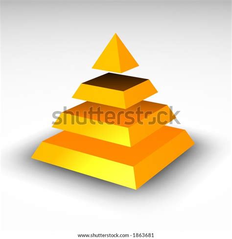3d Pyramid Split Four Sections Stock Illustration 1863681